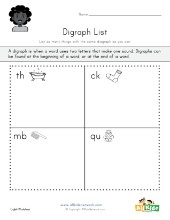 Digraph Worksheets | All Kids Network