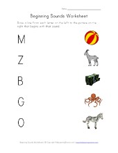 Beginning Sounds Worksheets | All Kids Network