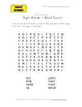 Sight Words Worksheet - Fly and Three | All Kids Network