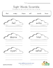 Sight Words Word Scramble Worksheets | All Kids Network