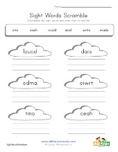 Sight Words Word Scramble Worksheets | All Kids Network
