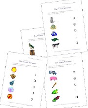 Short Vowel Matching Worksheet - Three of Four | All Kids Network