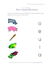Short Vowel Matching Worksheet - Three of Four | All Kids Network