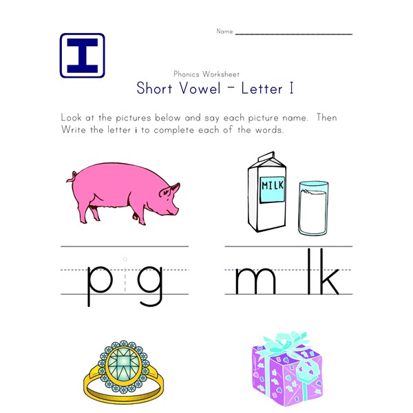 Short Vowel I Worksheet | All Kids Network