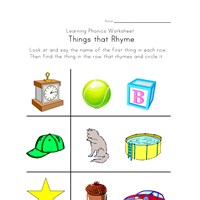 Rhyming Worksheets - Phonics for Kids | All Kids Network