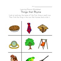 Rhyming Worksheets - Phonics for Kids | All Kids Network