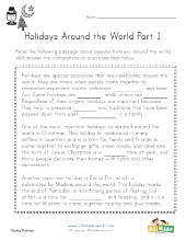 Cloze Reading Worksheets | All Kids Network