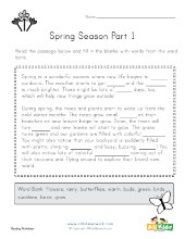 Cloze Reading Worksheets | All Kids Network