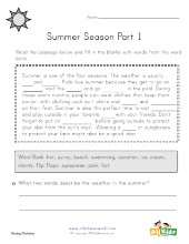 Cloze Reading Worksheets | All Kids Network