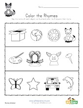 Color the Rhymes Worksheet 6 | All Kids Network