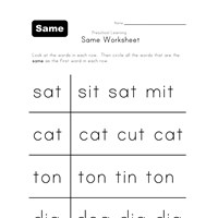 Same and Different Worksheets for Kids | All Kids Network