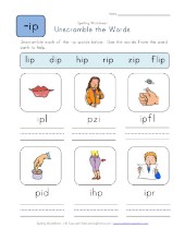 Spelling -ip Words - 1st Grade Spelling Worksheets | All Kids Network