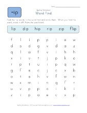 Spelling -ip Words - 1st Grade Spelling Worksheets | All Kids Network