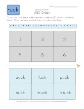 Spelling -uck Words - 1st Grade Spelling Worksheets | All Kids Network
