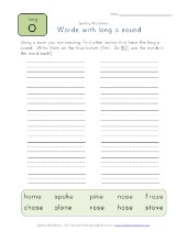 Long o Words Spelling Worksheets | All Kids Network