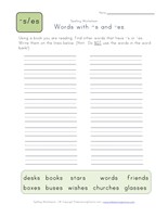 Plural s es Words Spelling Worksheets | All Kids Network