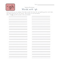 Spelling Worksheets for Words with -gh Pattern | All Kids Network