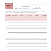 Plural s es Words Spelling Worksheets | All Kids Network