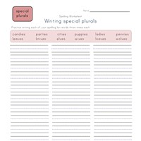 Plural s es Words Spelling Worksheets | All Kids Network