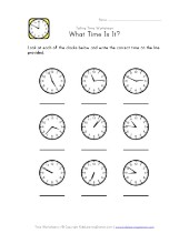 Telling Time Worksheet - 30 Minute Intervals | All Kids Network