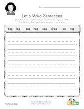 Sentence Writing Practice Worksheets | All Kids Network