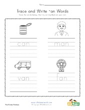 Trace and Write -ag Words | All Kids Network