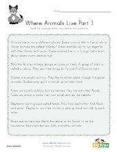Animal Habitat Worksheets | All Kids Network