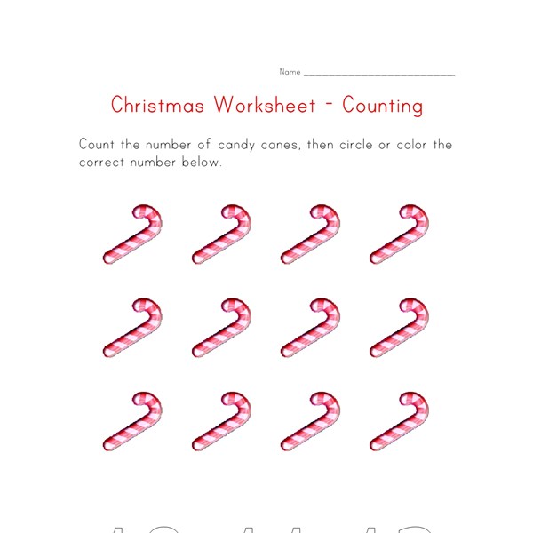 Christmas Worksheet - Count to Twelve | All Kids Network