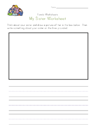 Family Worksheets for Kids | All Kids Network