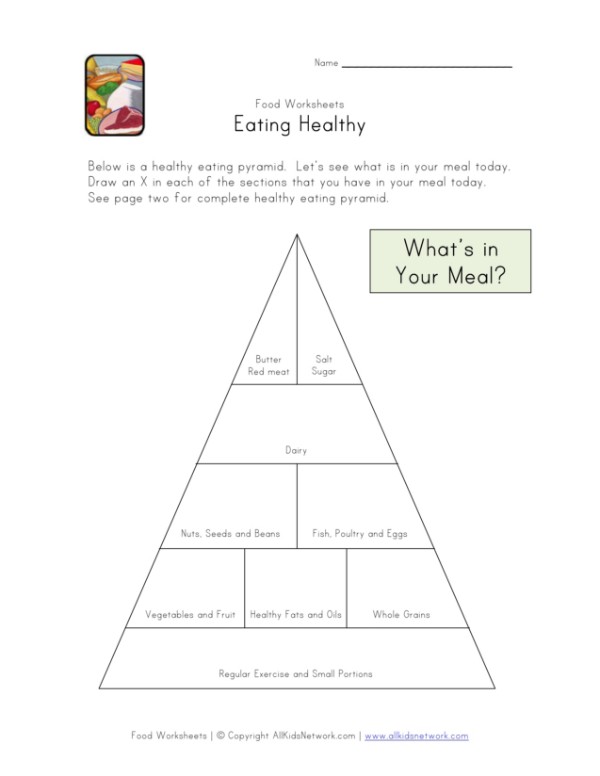 Food Pyramid Worksheets