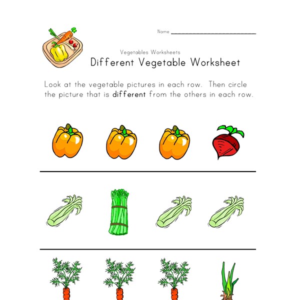 Vegetable Worksheets For Kids