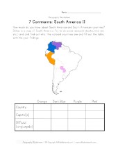 South America Continent Worksheet 3 | All Kids Network