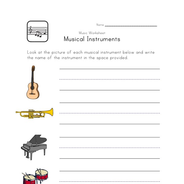 Musical Instruments Worksheet | All Kids Network