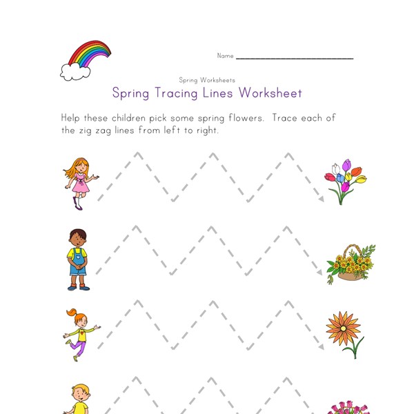 Spring Tracing Zig Zag Lines | All Kids Network