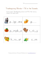 Thanksgiving Missing Letters Worksheet | All Kids Network