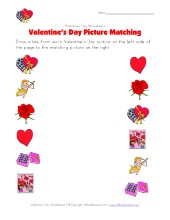 Valentine's Day Number Matching Worksheet | All Kids Network
