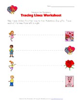 Valentine's Day Cutting Lines Worksheet | All Kids Network