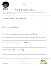 Sentence Worksheets | All Kids Network