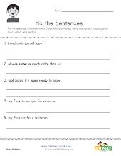 Fix the Sentences Worksheet 3 | All Kids Network